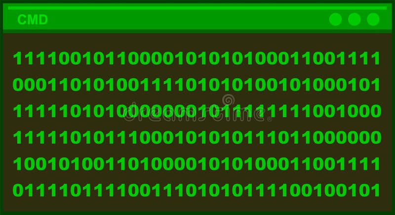 Vector Illustration Terminal Cmd Binary Code Stock Vector