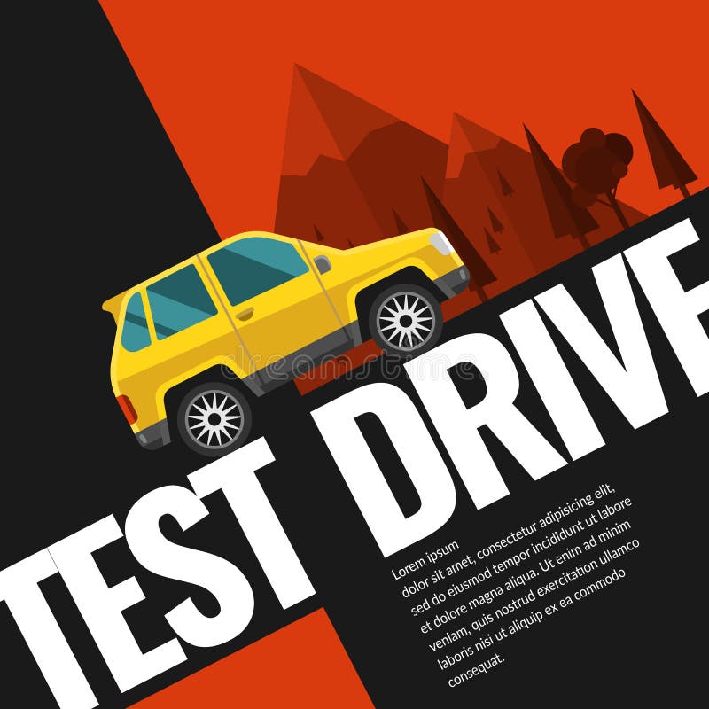 Vector Illustration Test Drive Stock Vector - Illustration of flat ...