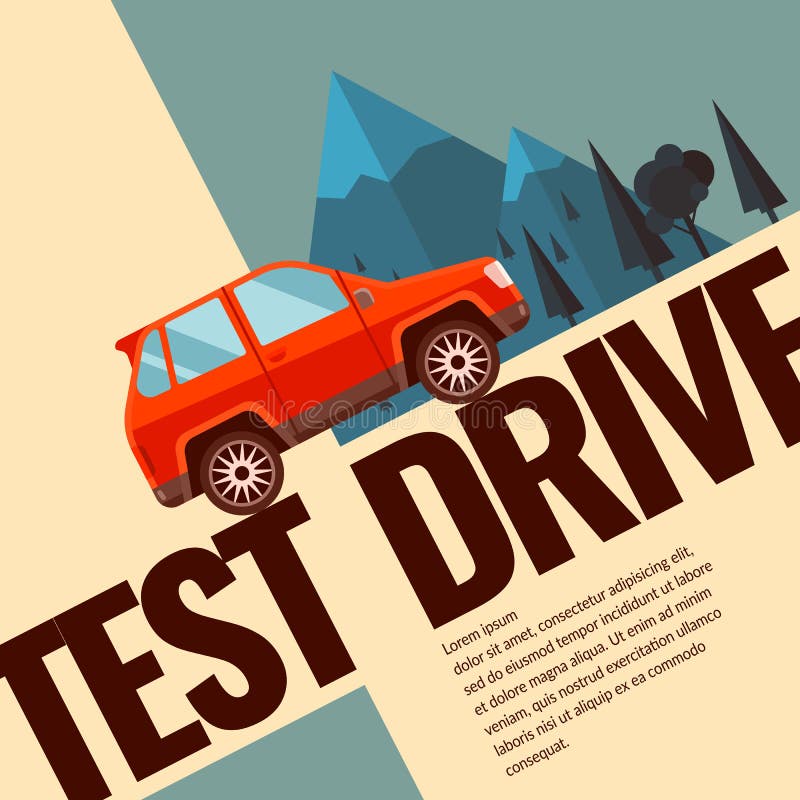 Vector Illustration Test Drive Stock Vector - Illustration of speed ...
