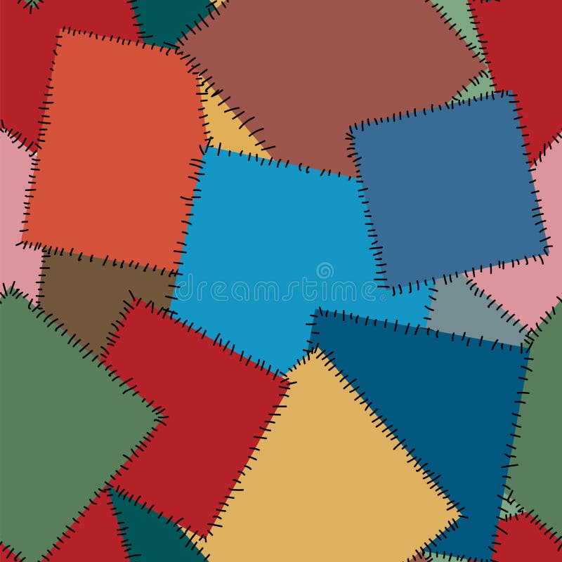 Textile Patches Seamless Pattern Stock Vector - Illustration of graphic ...