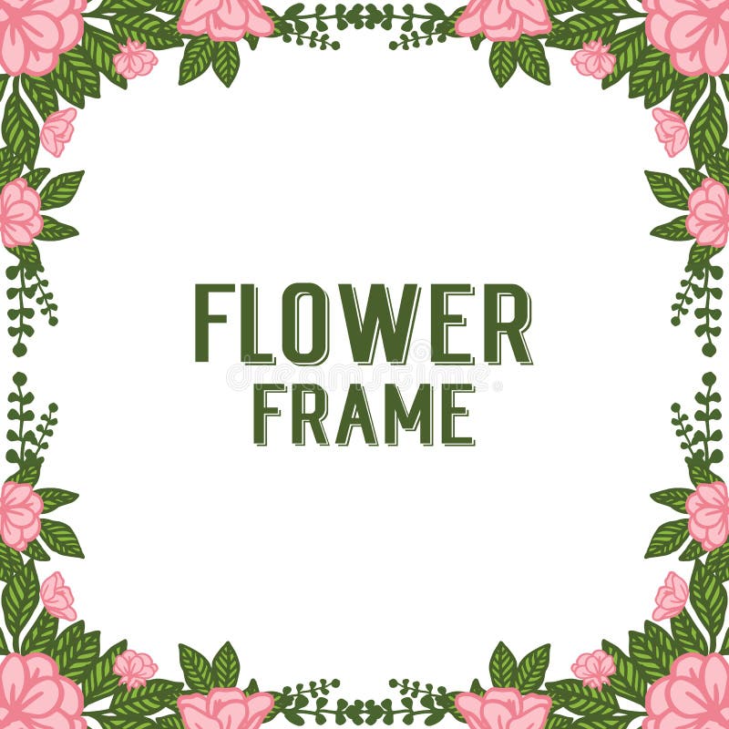 Vector Illustration Texture Pink Floral Frame Very Blooms Stock Vector ...