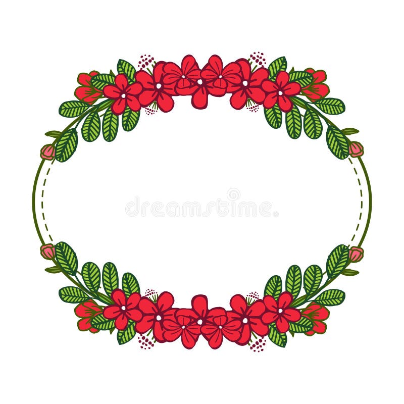 Vector Illustration Texture Red Flower Frame with White Background ...