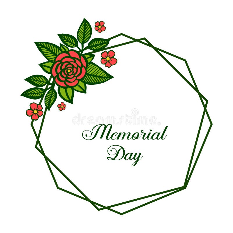 Vector Illustration Texture Rose Flower Frame for Memorial Day Greeting ...