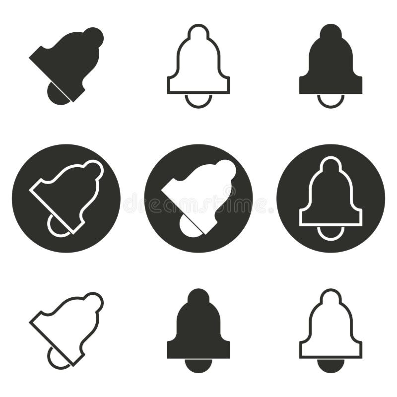 Vector Illustration on the Theme Bell Icons Stock Vector - Illustration ...