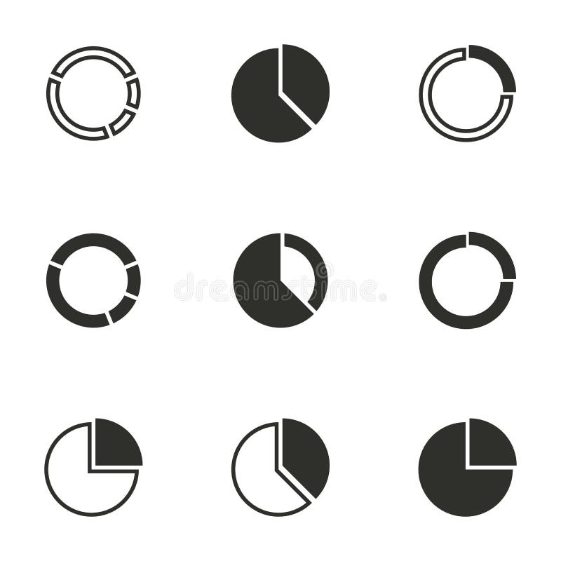 Vector Illustration on the Theme Circle, Diagram Icons Stock Vector ...
