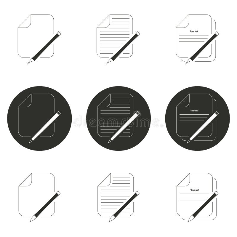 Vector Illustration on the Theme Document and Pen Stock Vector ...