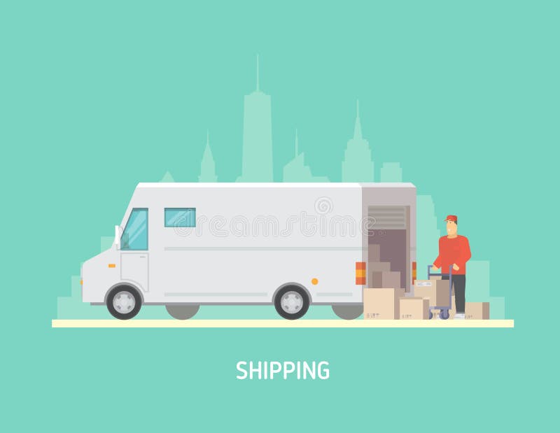 Vector Illustration on the Theme of Logistics Stock Vector ...