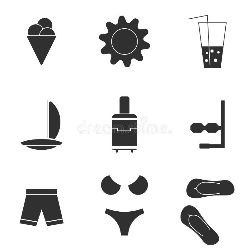 Vector Illustration On The Theme Summer Beach Stock Vector