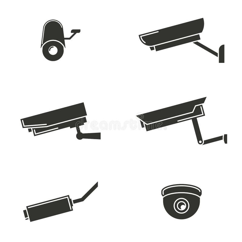 Vector Illustration on the Theme Video Surveillance Security Cameras ...
