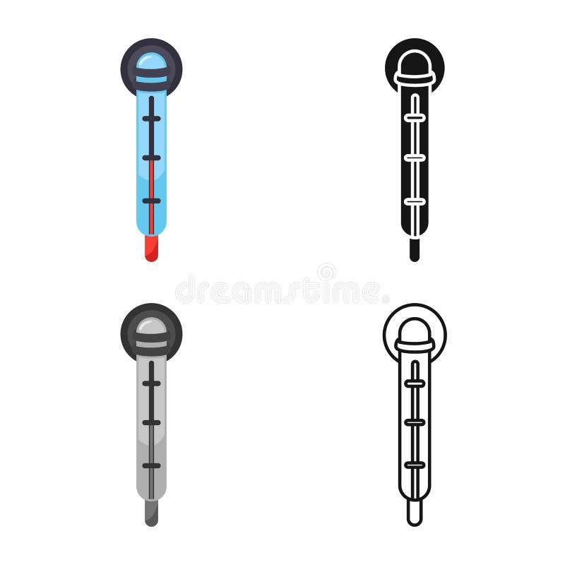 Vector Illustration of Thermometer and Temperature Symbol. Set of ...