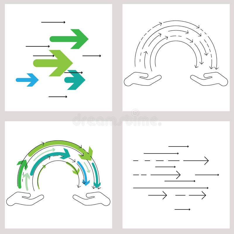 Exchange arrows hands four stock vector. Illustration of decorative ...