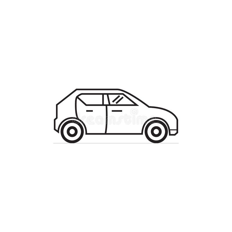 Vector Illustration of Thin Line Icons for Car,Linear Symbols Set Stock ...