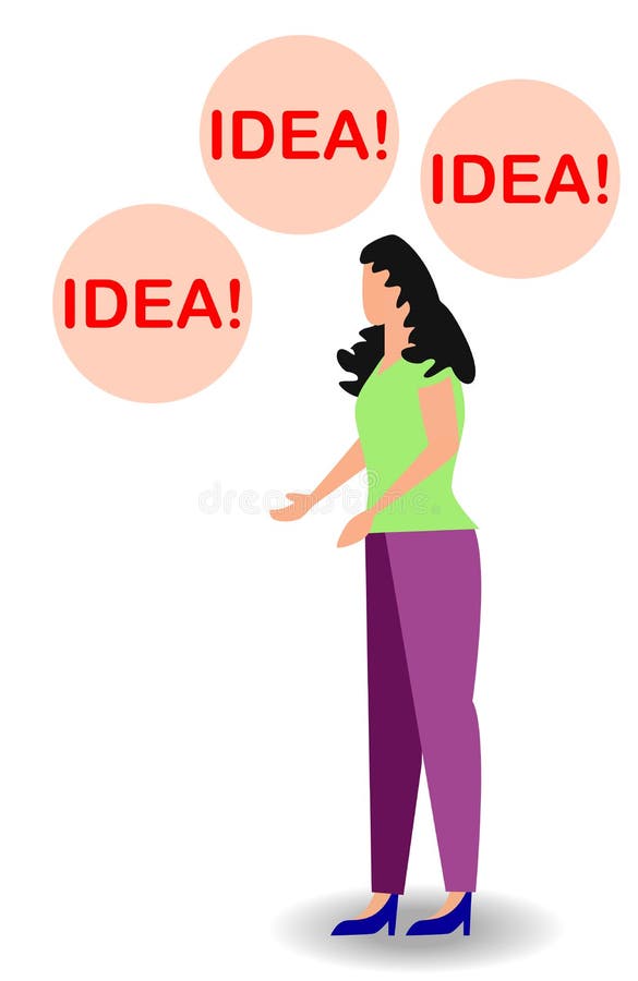 Vector Illustration of Thinking Idea or Solution Concept with Fast ...