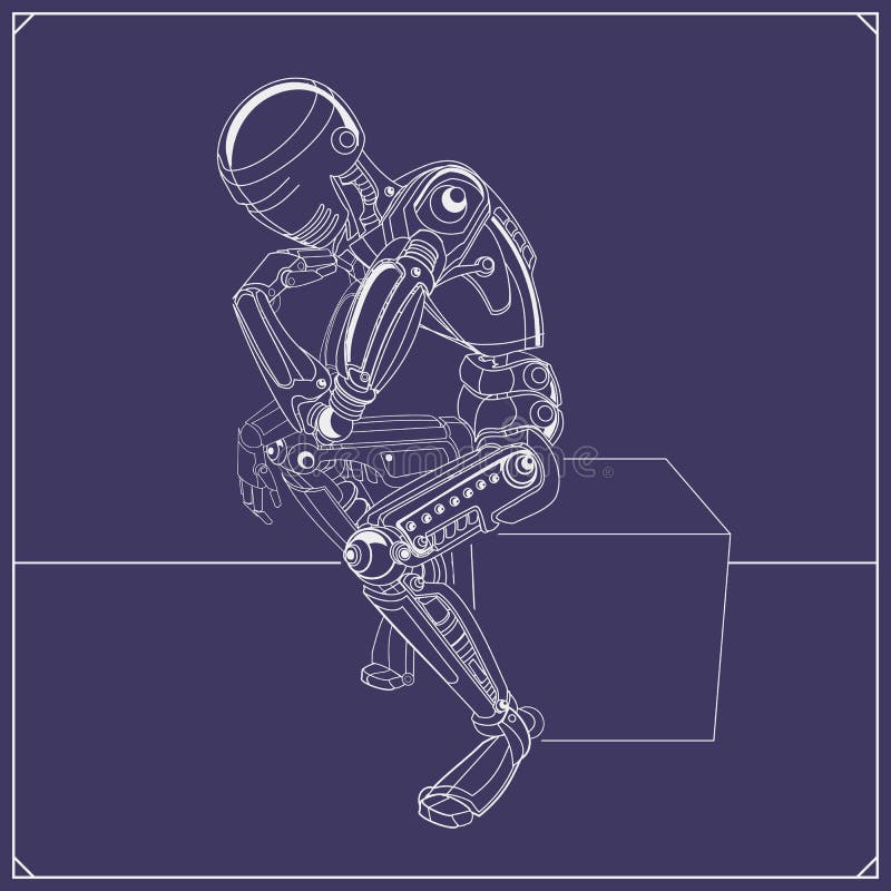 Thinker Robot Stock Illustrations – 336 Thinker Robot Stock ...