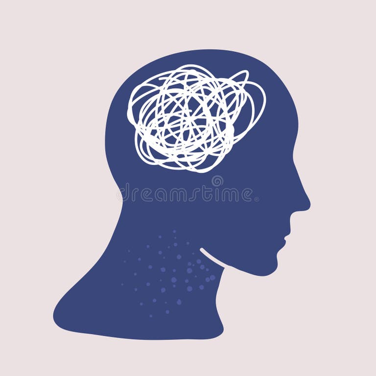 Vector Illustration of Thread Brain Inside Head Stock Vector ...