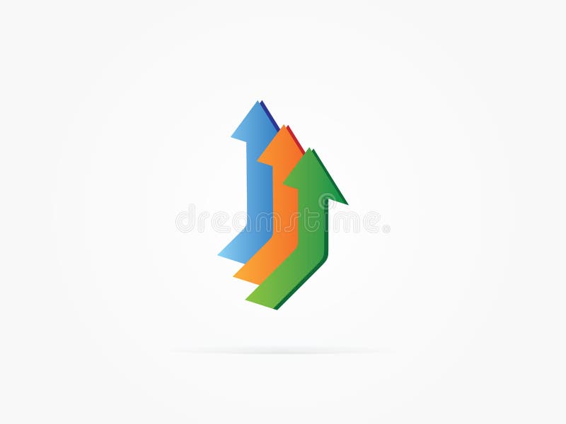 Vector Illustration Three Arrow Logo Stock Illustration - Illustration ...