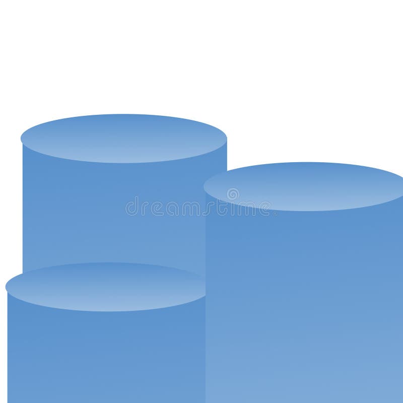 Vector Illustration of Three Blue Round Trays Stock Illustration ...