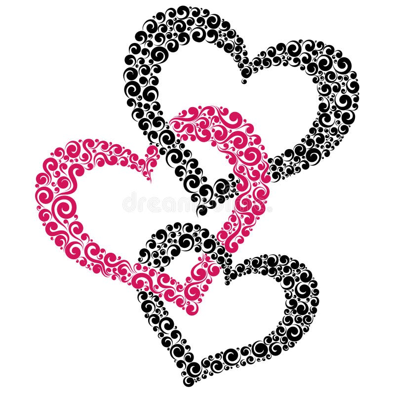 3 Interlocking Hearts Clip Art