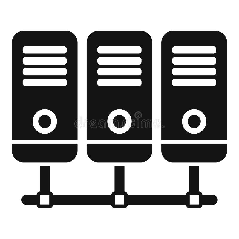 Set of Three Computer Servers Icon Stock Vector - Illustration of ...