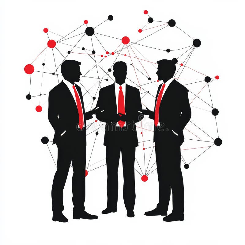A Vector Illustration of Three Men in Suits Standing and Talking To ...
