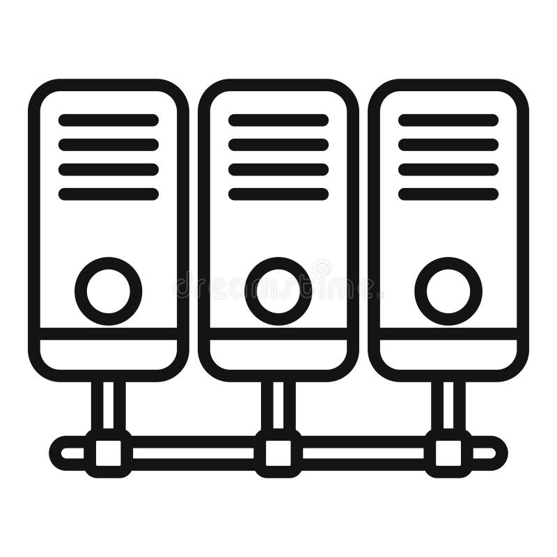 Vector Illustration of Three Network Servers Stock Vector ...