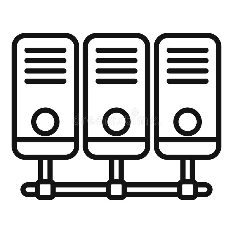 Vector Illustration of Three Network Servers Stock Vector ...