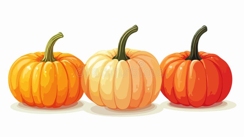 Vibrant Vector Illustration of Three Pumpkins in Various Sizes Stock Vector - Illustration of ...