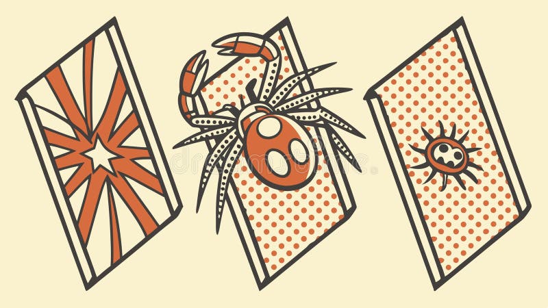 Tarot Cards with Spider and Moth Mystical Fortune Telling Symbols ...