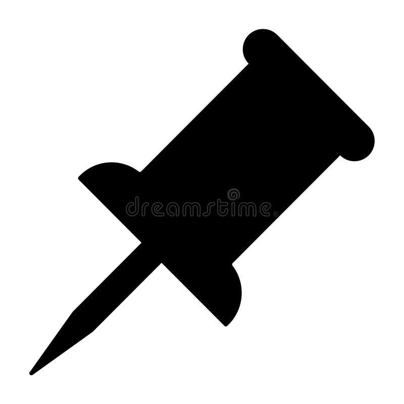 Thumb Pin Icon stock vector. Illustration of thin, point - 102446771