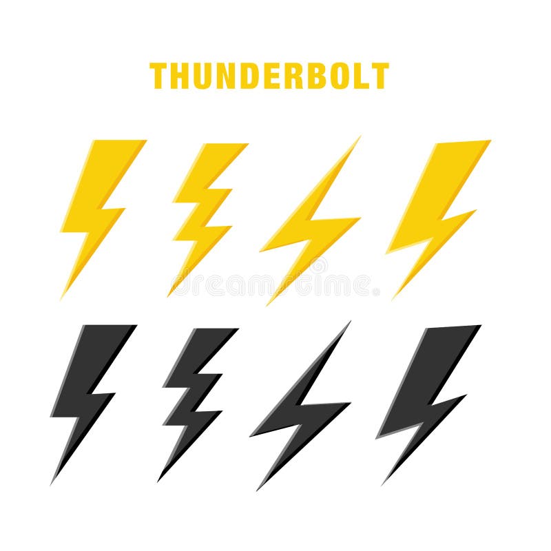 Vector Thunder and Bolt Lighting Flash Vector Collection Set. Stock Vector - Illustration of ...