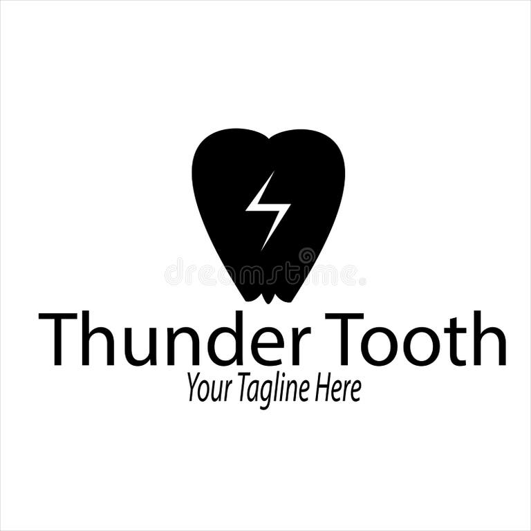 Thunder Tooth Logo Design stock vector. Illustration of clean - 181737940