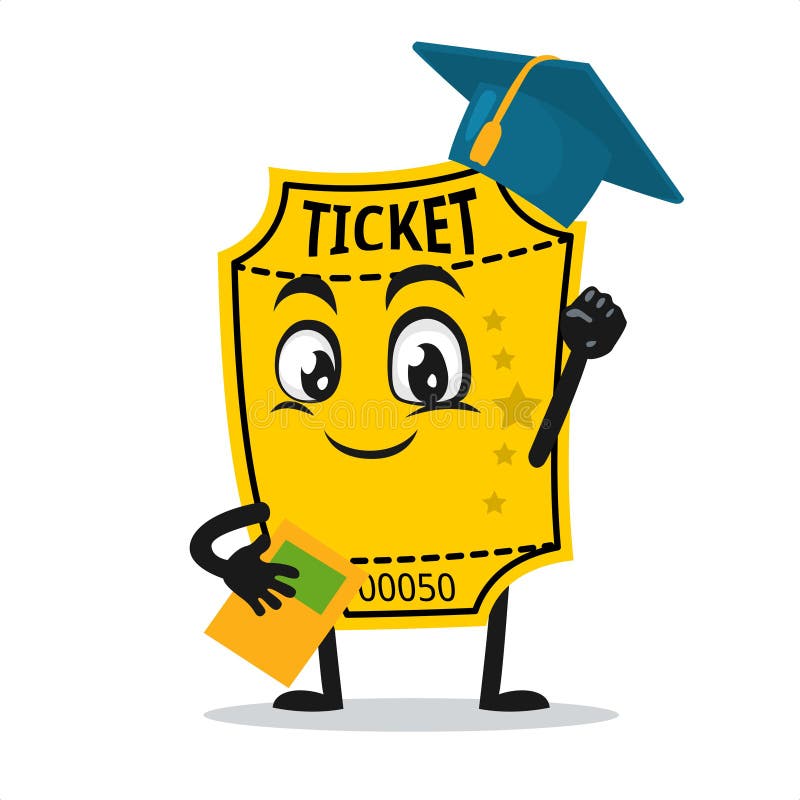 Vector Illustration of Ticket Mascot or Character Stock Vector ...
