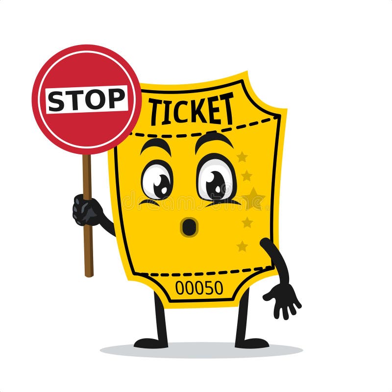 Vector Illustration of Ticket Mascot or Character Stock Image ...