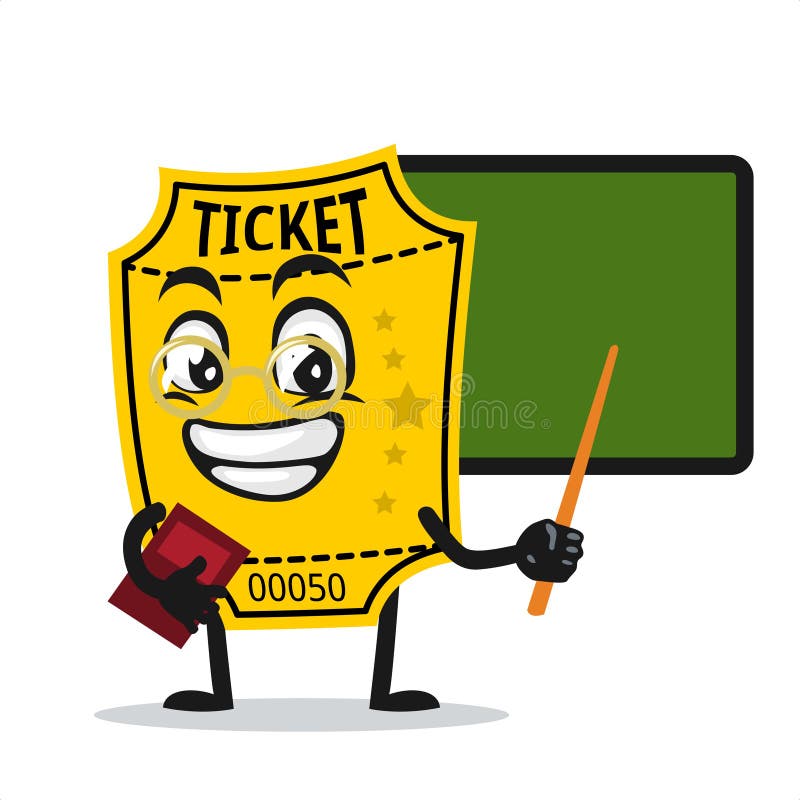 Vector Illustration of Ticket Mascot or Character Stock Photo ...