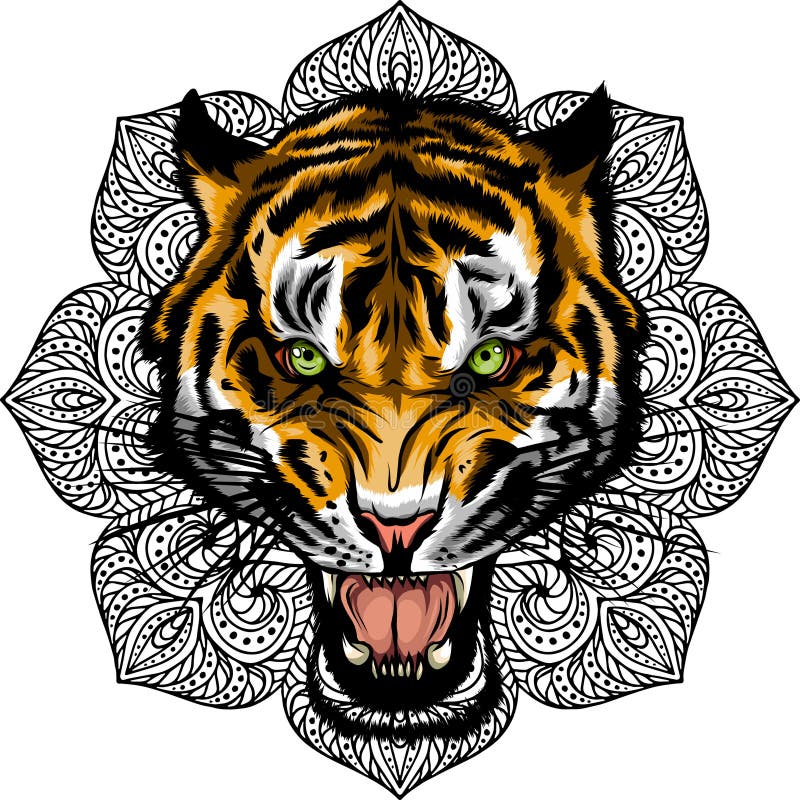 Mandala Tiger Stock Illustrations – 447 Mandala Tiger Stock ...