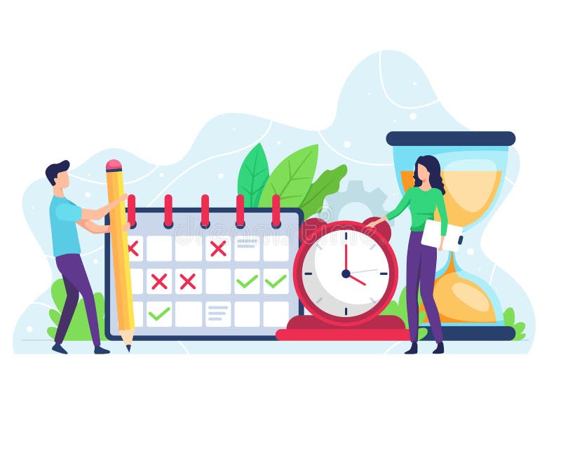 Vector Illustration of Time Management Stock Vector - Illustration of ...