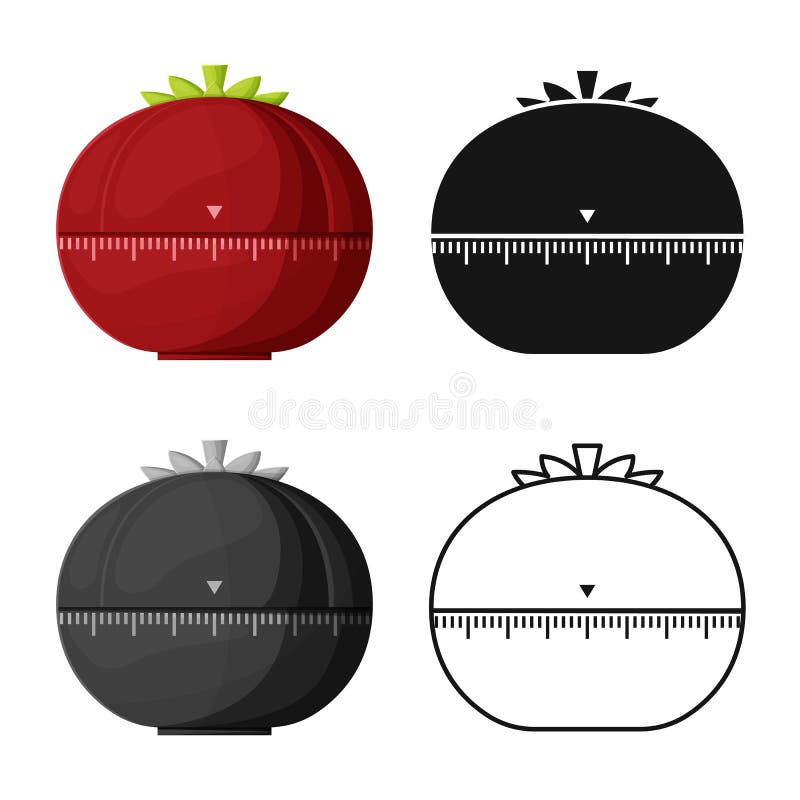Vector Illustration of Timer and Tomato Sign. Web Element of Timer and ...