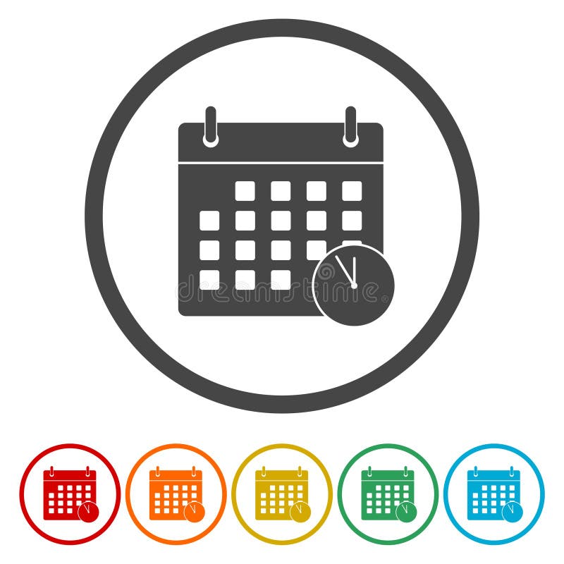 Vector Illustration of Timing Concept with Classic Office Clock and ...