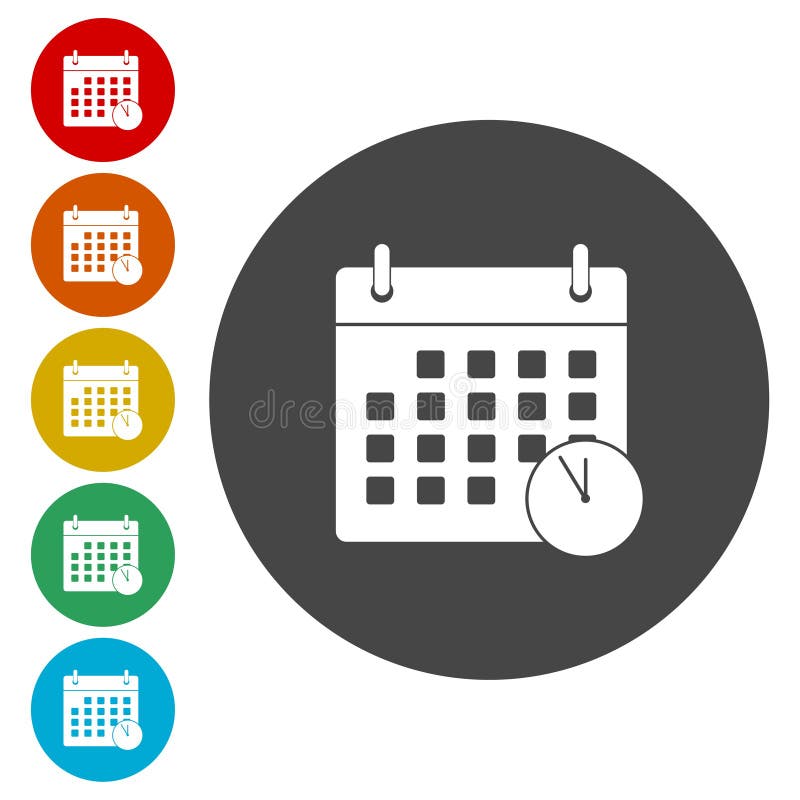 Vector Illustration of Timing Concept with Classic Office Clock and ...