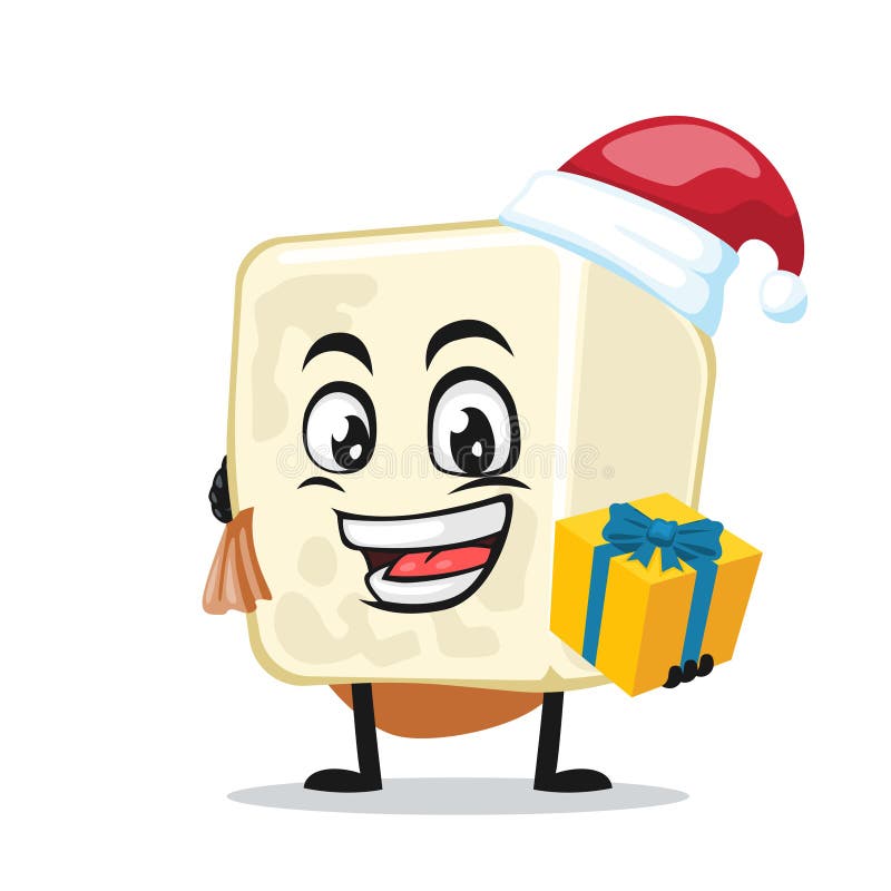Vector Illustration of Tofu Mascot or Character Stock Vector ...