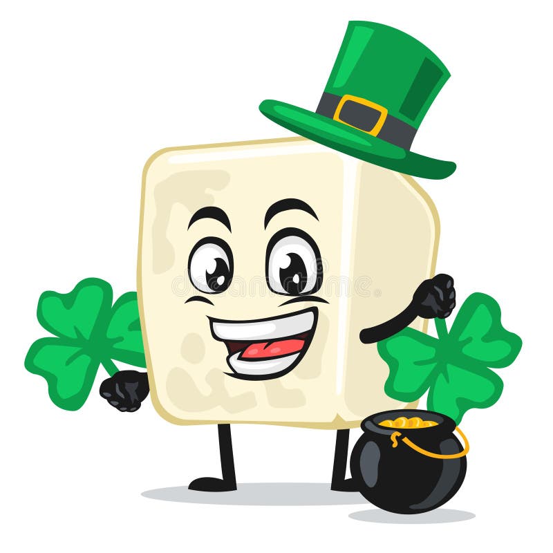 Vector Illustration of Tofu Mascot or Character Stock Vector ...