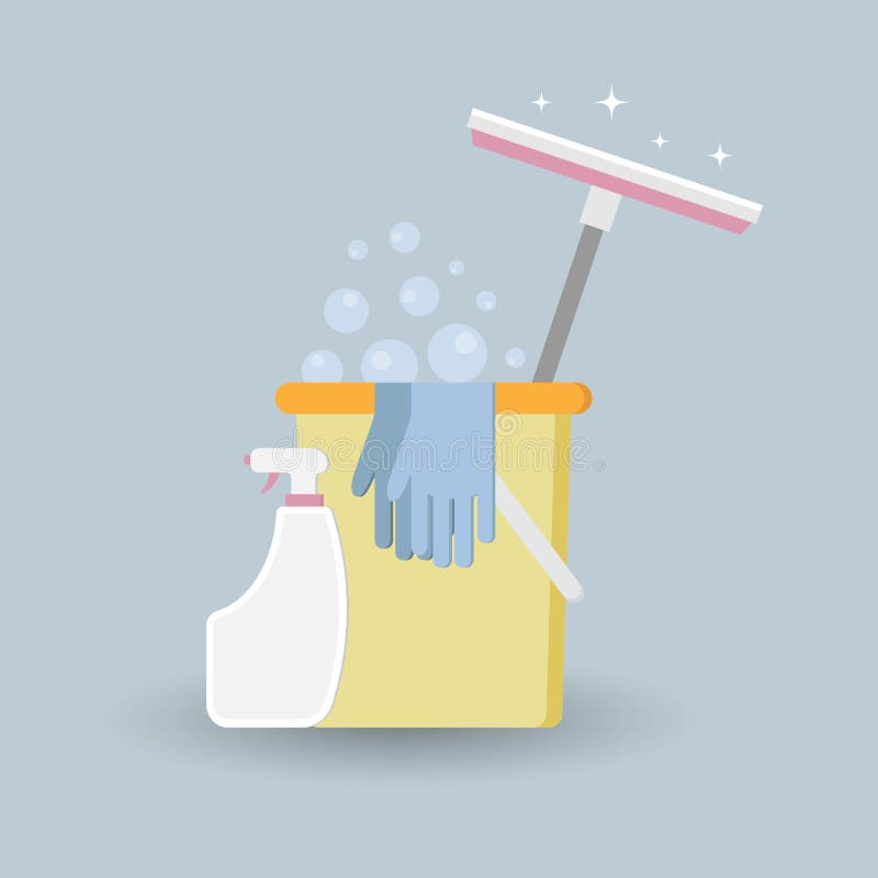 Vector Illustration, Tools for Washing Windows Stock Vector ...