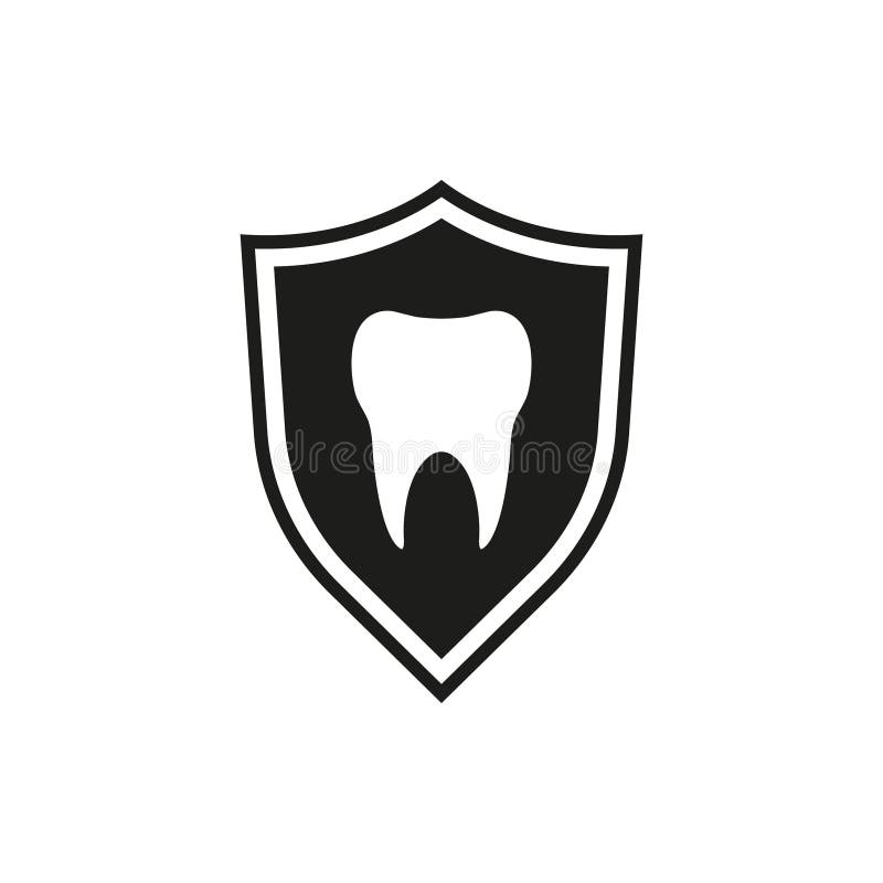 Vector Illustration of a Tooth in Shield Icon. Isolated. Stock Vector ...
