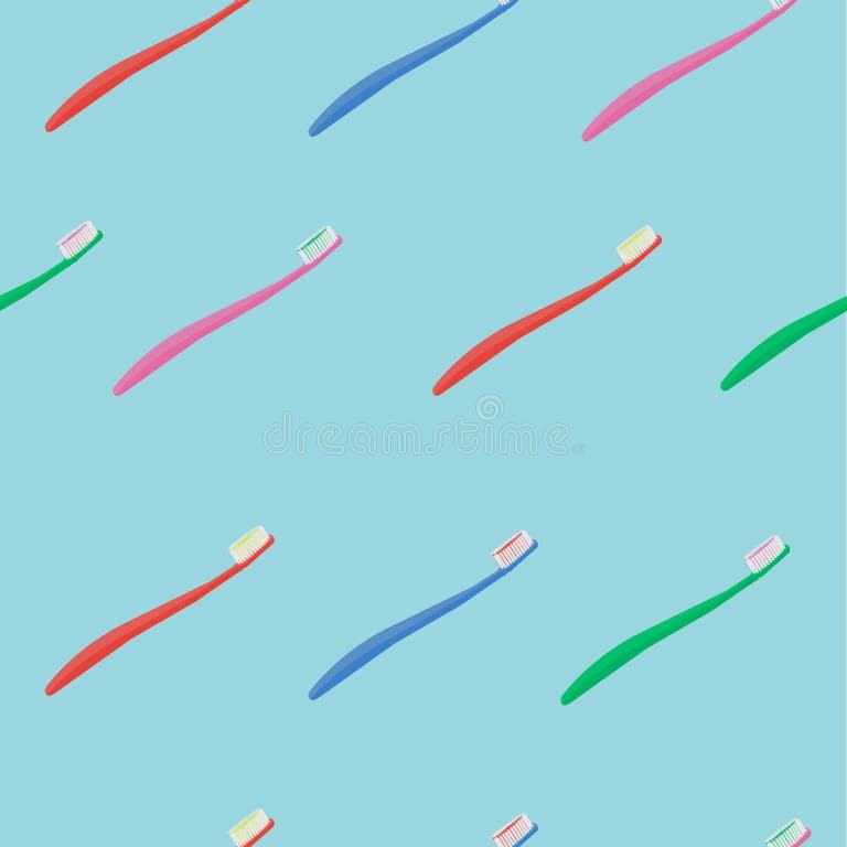 Vector Illustration Toothbrush Pattern Seamless Background Stock Vector ...