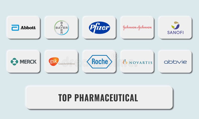 Top Pharmaceutical Companies Logos and Brands Editorial Photography ...