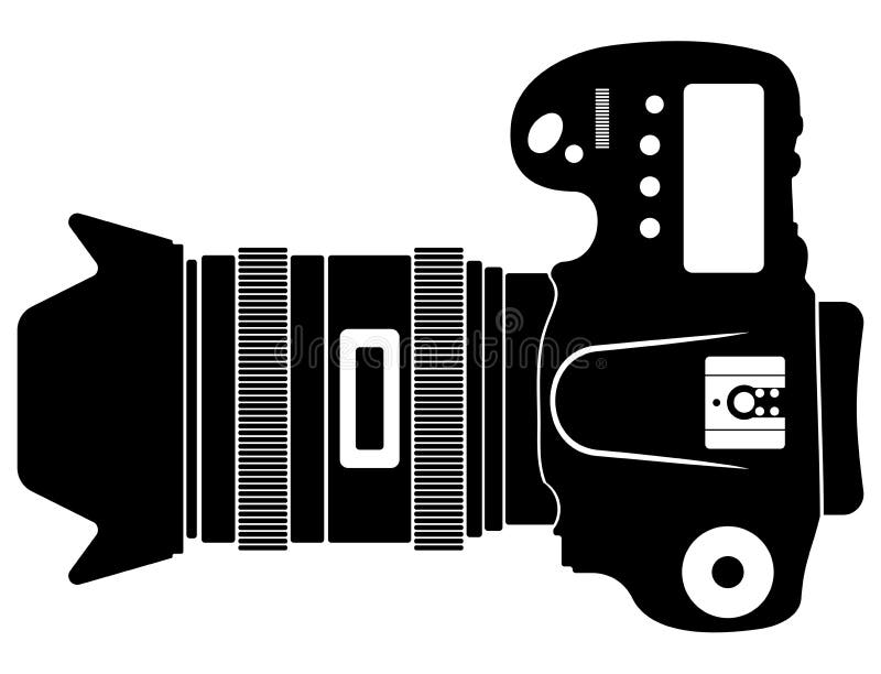 Top view at DSLR camera stock vector. Illustration of flat - 216930841