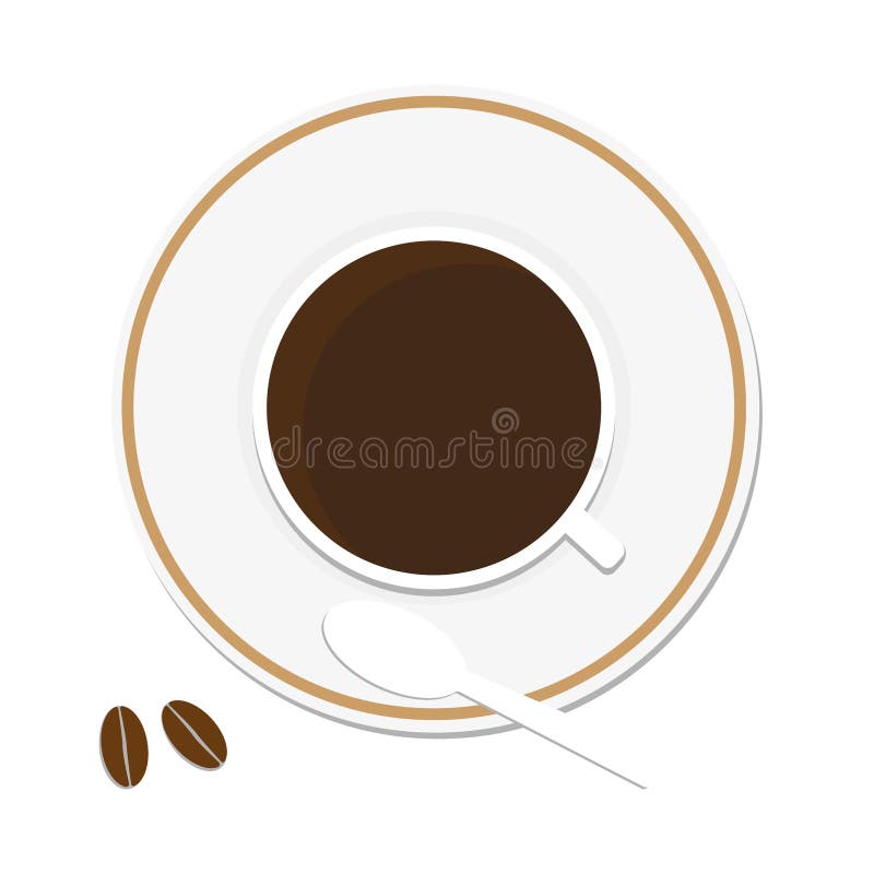 Vector Illustration Top View Trendy Flat Coffee Icon Business Logo ...