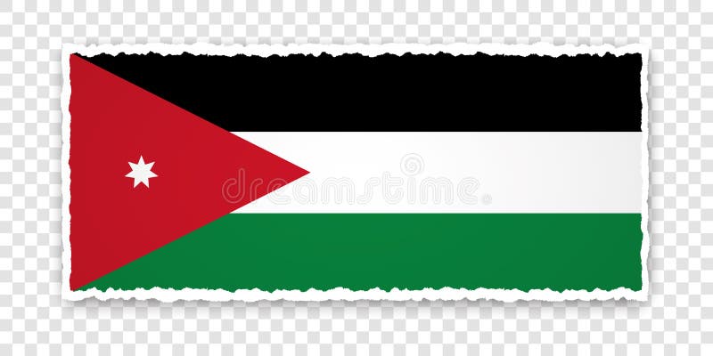 Vector Illustration of Torn Paper Banner with Flag of Jordan on ...