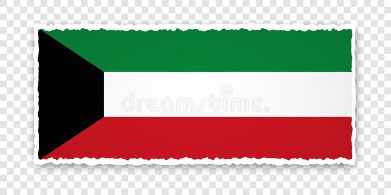 Vector Illustration of Torn Paper Banner with Flag of Kuwait on ...