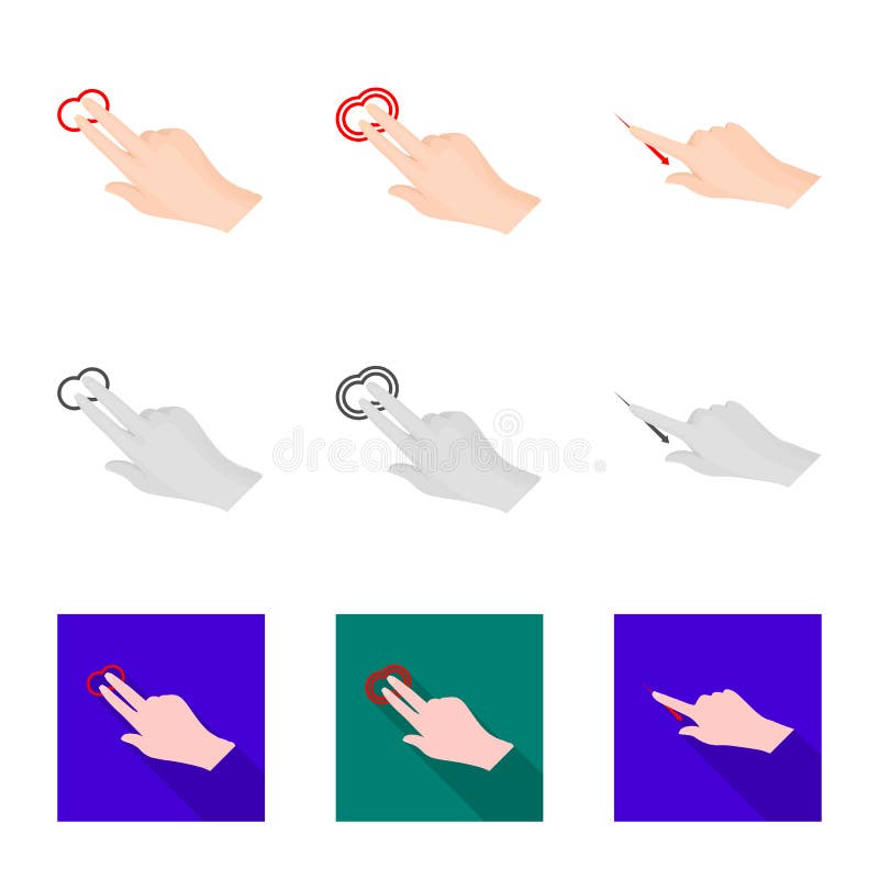Vector Design of Touchscreen and Hand Logo. Collection of Touchscreen ...